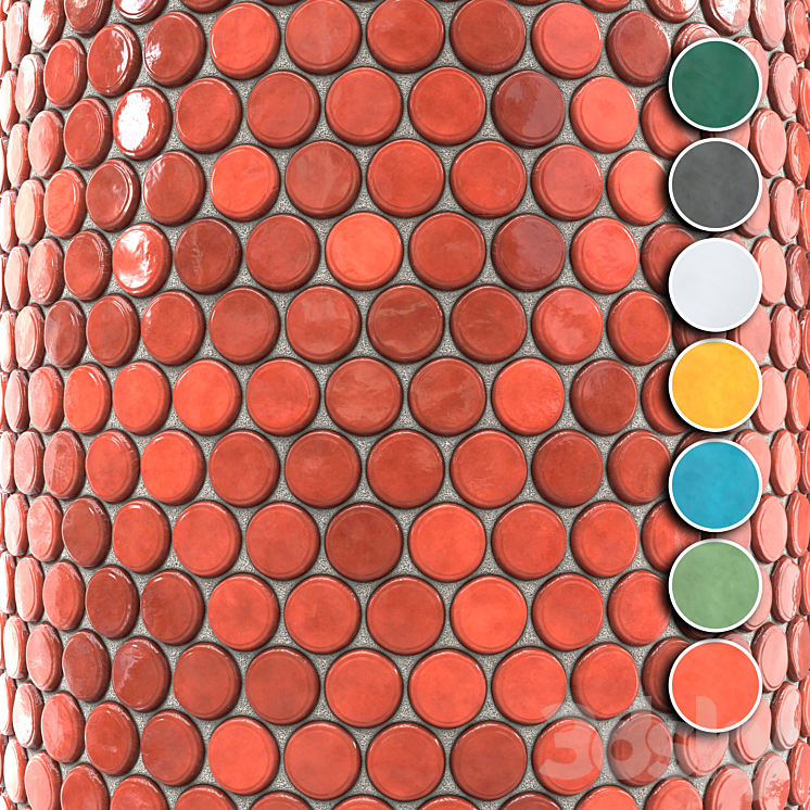 kitchen tile PBR 4K texture 011 - Tile - 3D model