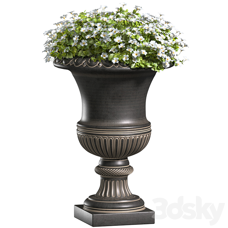 A flowerbed of flowers in a classic black Vase Casa Padrino for ...