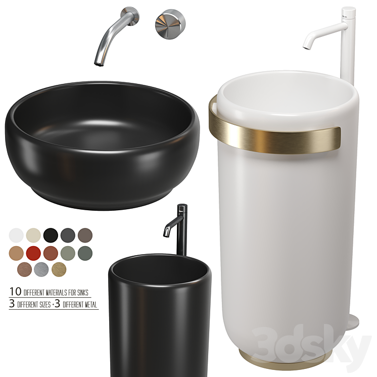 FALPER HOMEY washbasin set - Wash basin - 3D model