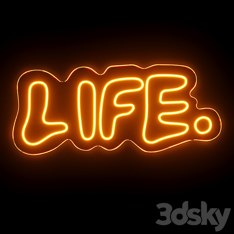Life Neon Sign - Neon - 3D model