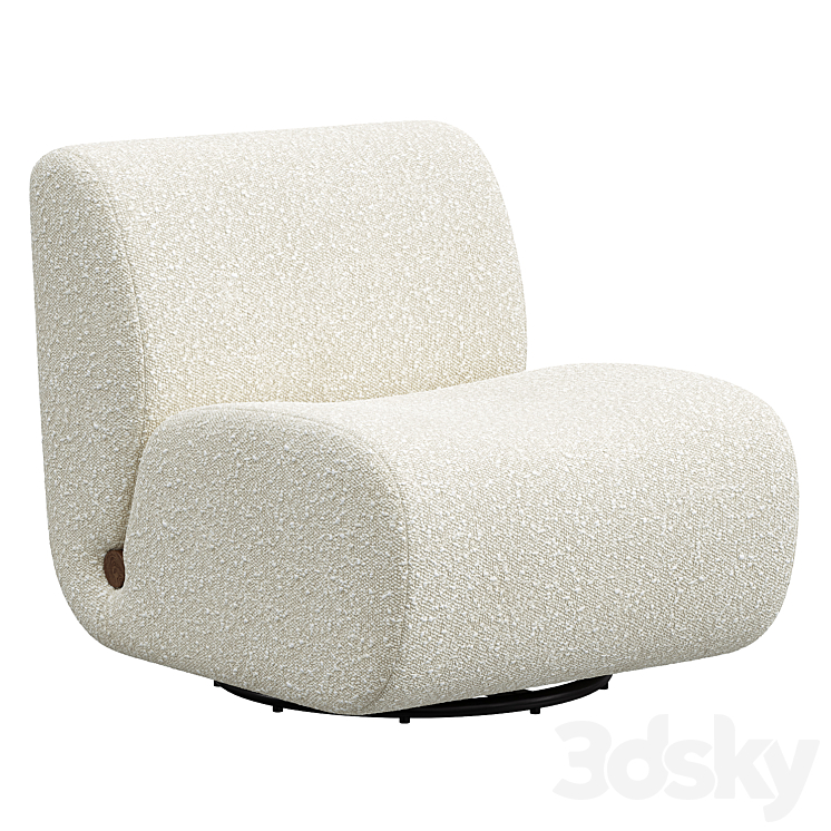 Siedell Swivel Chair Sheldon Ivory - Arm chair - 3D model
