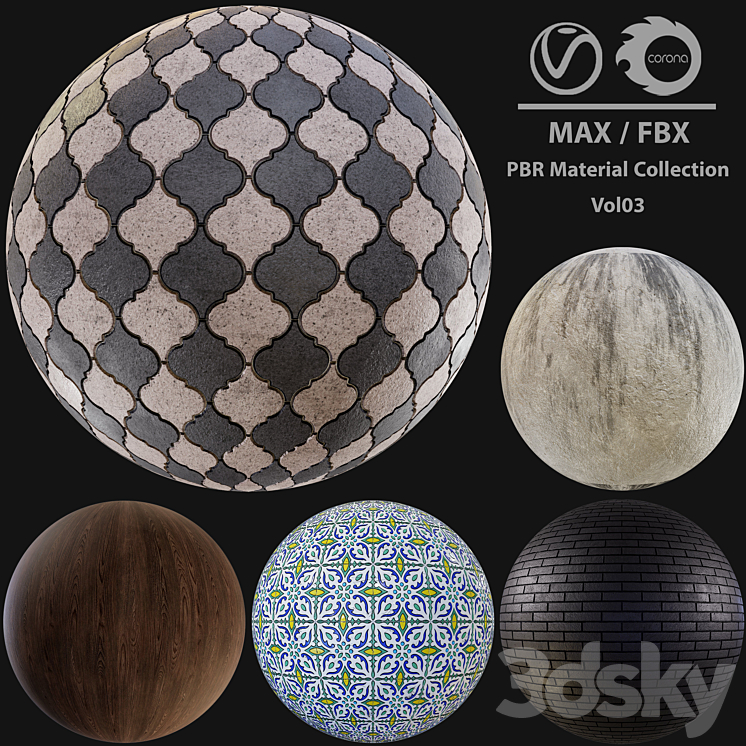 PBR Material Collection Vol03 - Tile - 3D model