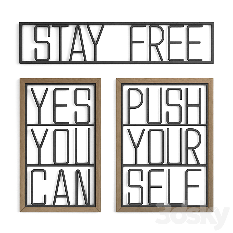 Text Wall Decor 03 - Other decorative objects - 3D model