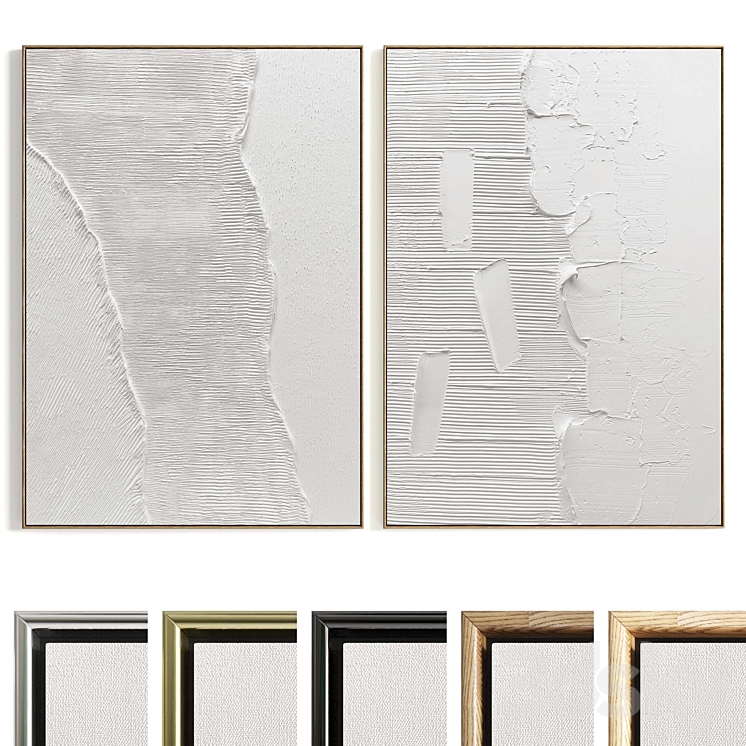 Plaster Two Photo Frame D-576 - Frame - 3D model