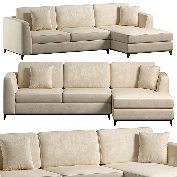 LONDON SOFA WITH CHAISE LONGUE BY LASKASAS COLLECTION - Sofa - 3D model