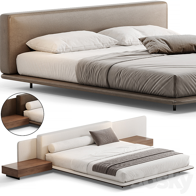 Horizonte Bed by Minotti - Bed - 3D model