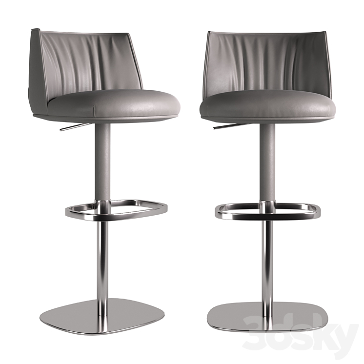 Archibald Stool With Steel Base - Chair - 3D model