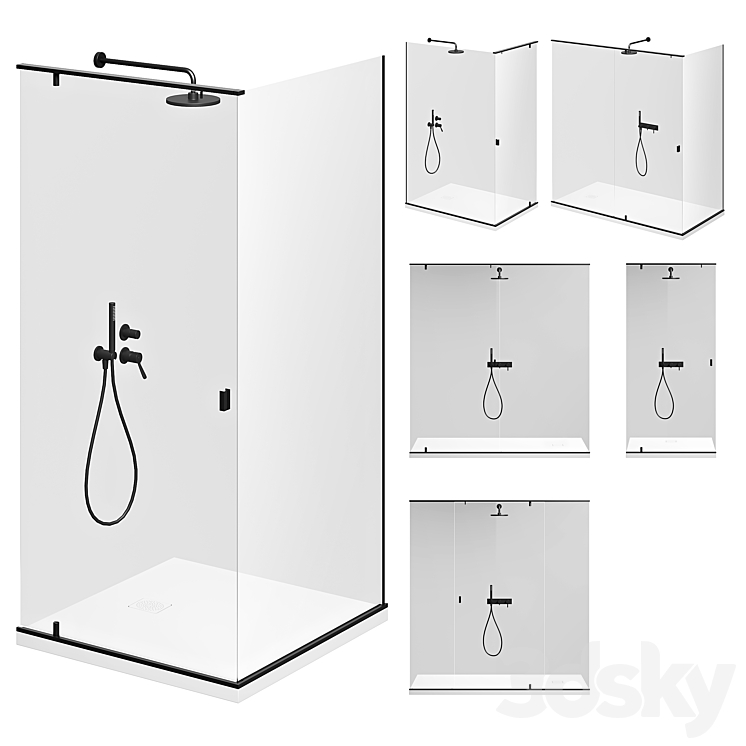 AGAPE shower Plan-a and trays PDX - Shower - 3D model