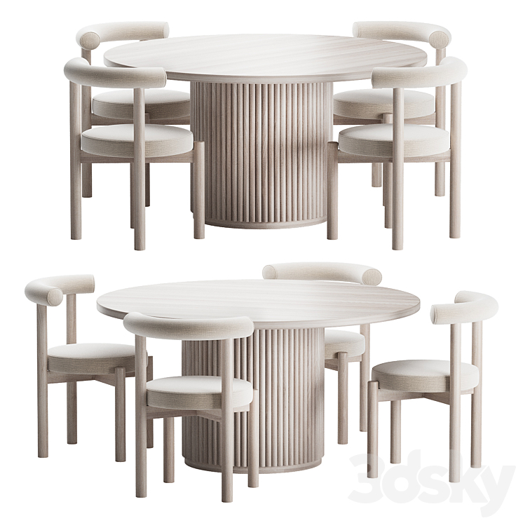 Rutherford table, Dame chairs - Table + Chair - 3D model