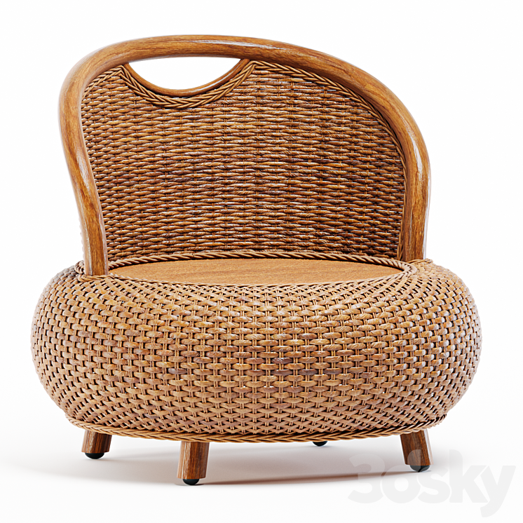 Hand woven - Arm chair - 3D model
