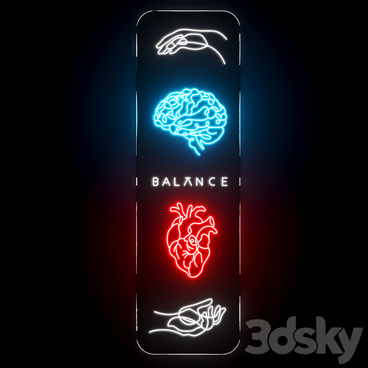 Balance Neon Sign - Neon - 3D model