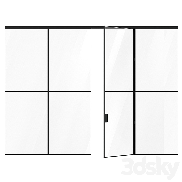 OM interior partition INVISIBLE-DOORS with swing door - Doors - 3D model