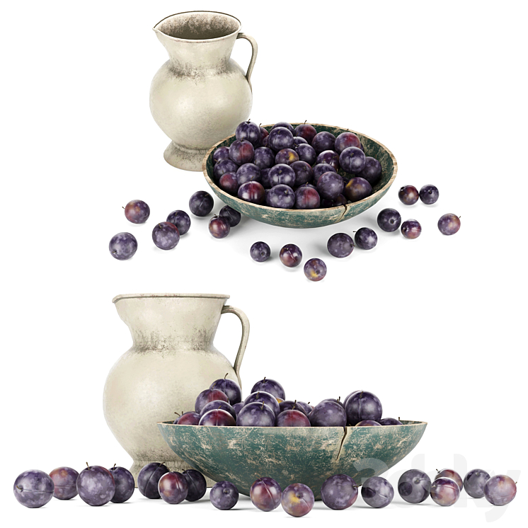 plum-set - Food and drinks - 3D model