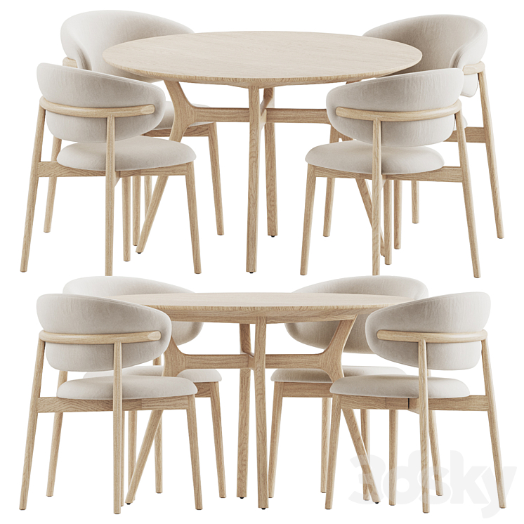 Dining Set 236 - Table + Chair - 3D model