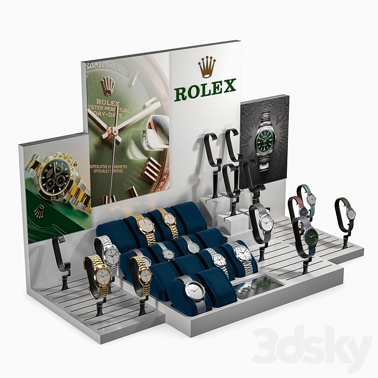 Watch-Display-Rolex - Shop - 3D model