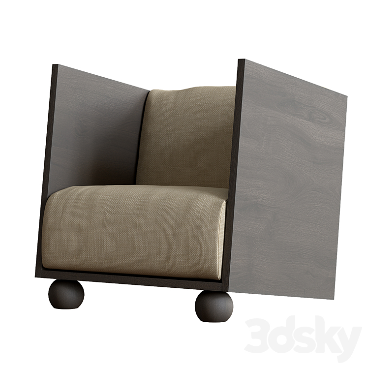 Rum Lounge Chair - Rich Linen - Arm chair - 3D model
