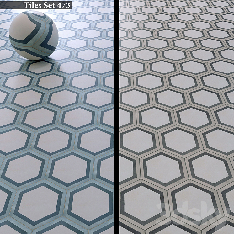 Tiles set 473 - Tile - 3D model