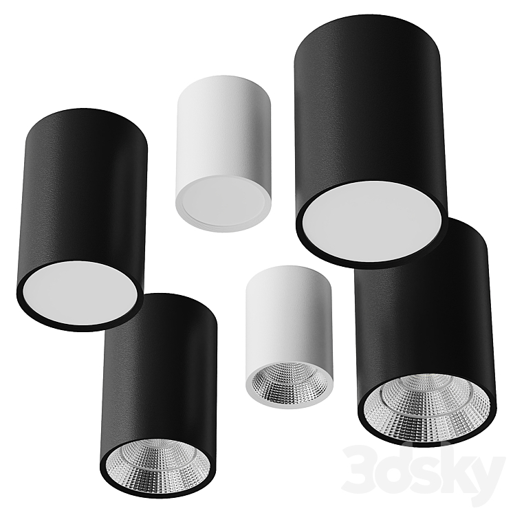 Dimmable Surface Mounted Ceiling Downlight - Technical lighting - 3D model