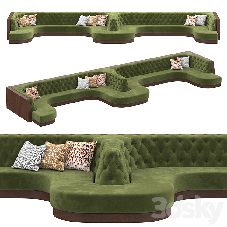 spa lobby banquette - Sofa - 3D model