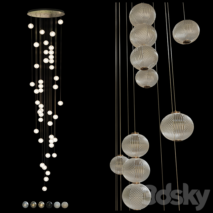 Chandelier Elegant_Light_Balls-36 - Pendant light - 3D model