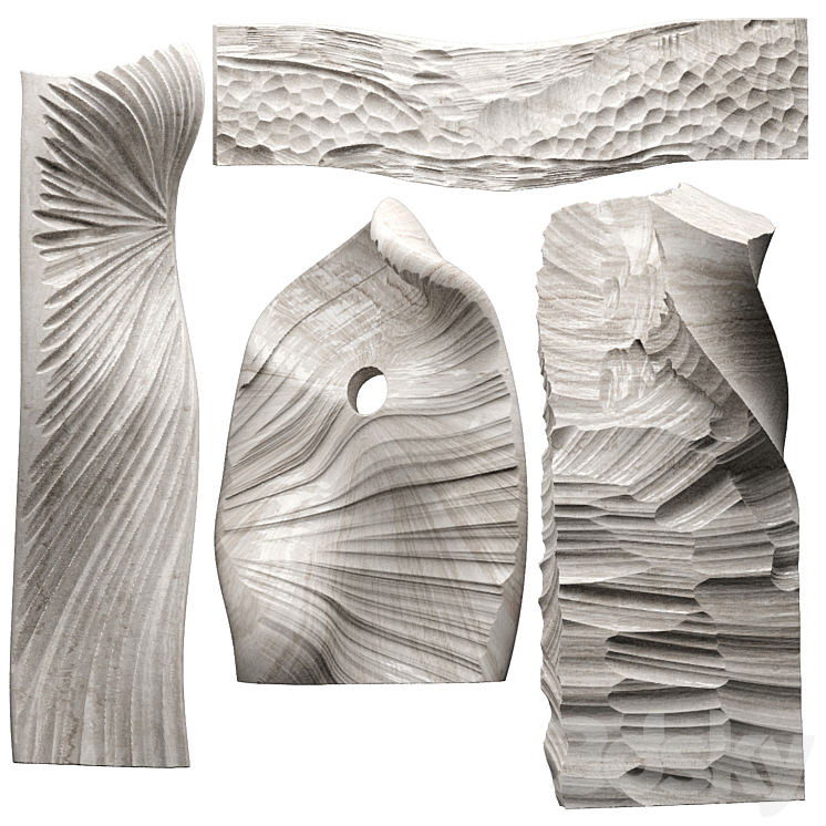 stone decor set1 - Other decorative objects - 3D model