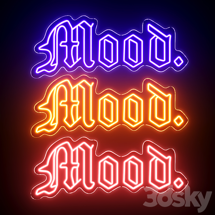 Mood Neon Sign - Neon - 3D model