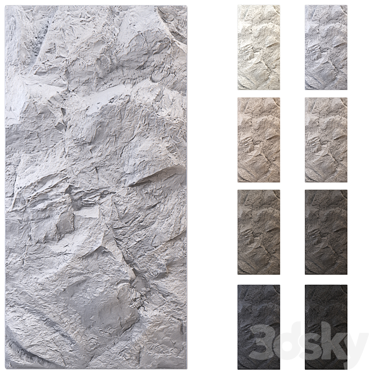3D panel rock PU Stone 94.forms - Stone - 3D model