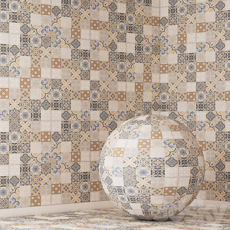 Moroccan Tiles 04 - Seamless 4K Texture - Tile - 3D model