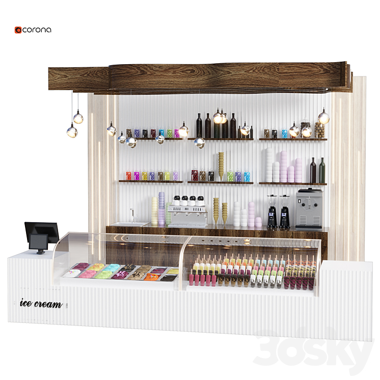 ice cream shop 5 - Restaurant - 3D model