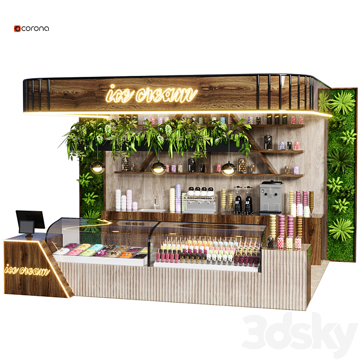 ice cream shop 6 - Restaurant - 3D model