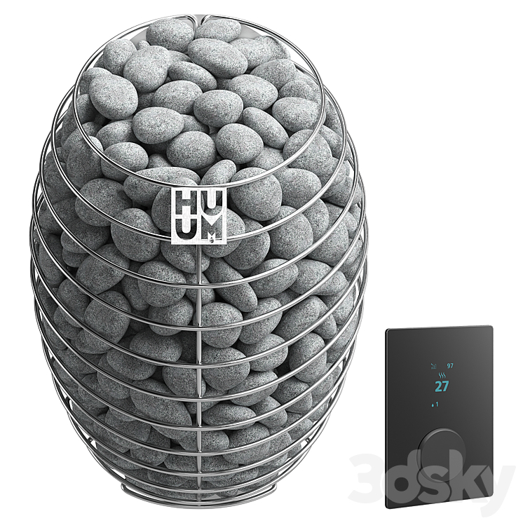 Drop Sauna Heater by HUUM - Fireplace - 3D model