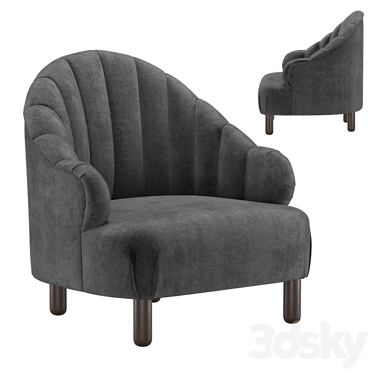 Channeled Side Chair - Arm chair - 3D model