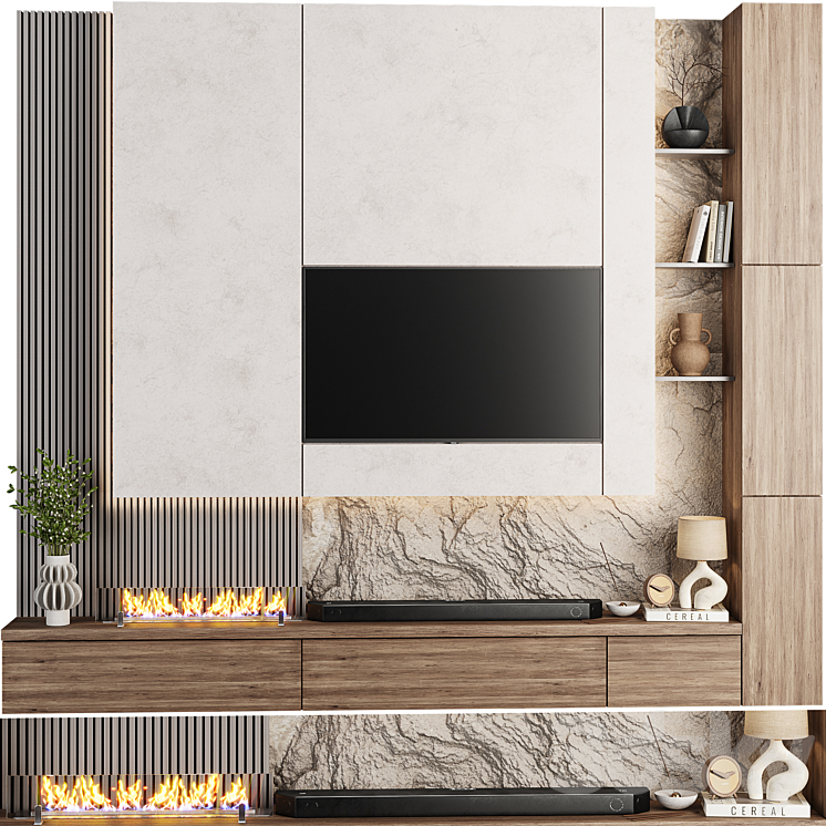 TV Wall 04 - TV Wall - 3D model