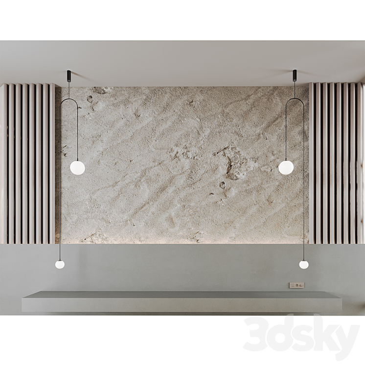 Headboard Wall rock panel 04 - Headboards - 3D model
