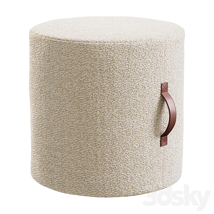 Shepherd Cream Tall Pouf - Other soft seating - 3D model