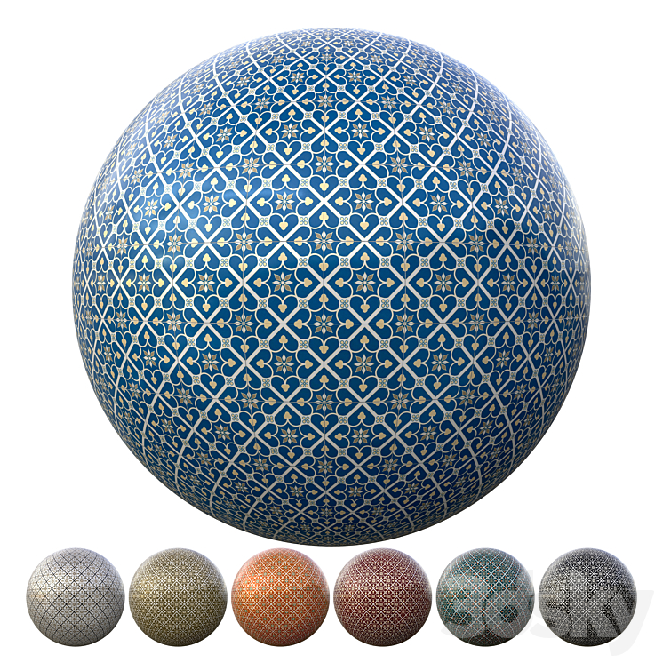 Patterned ceramic tile_Vol 04 - Tile - 3D model