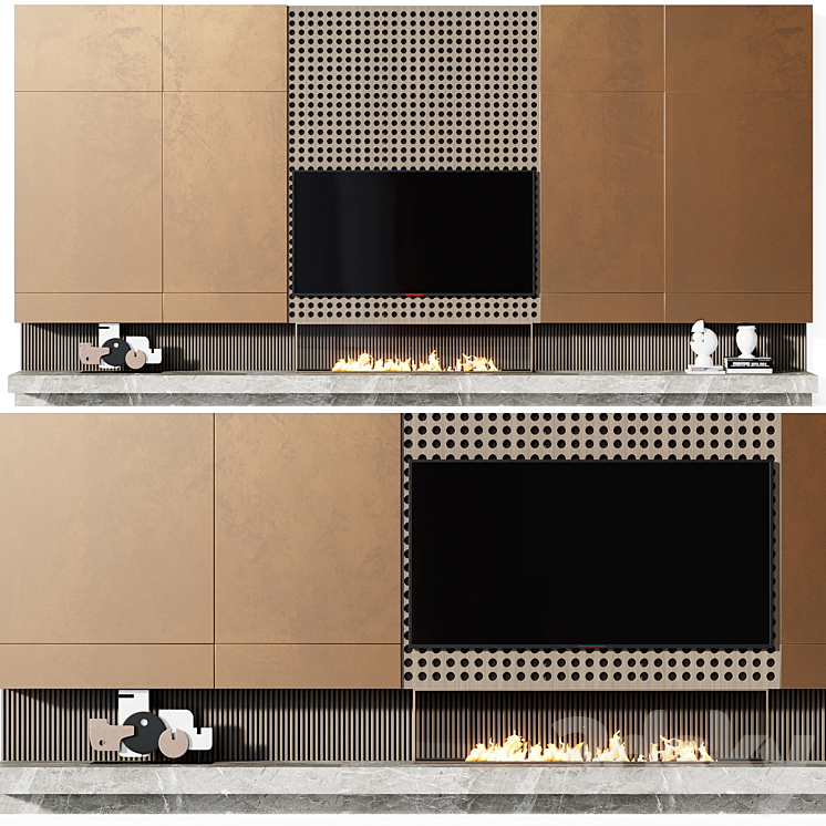 TV wall modern 111 - TV Wall - 3D model