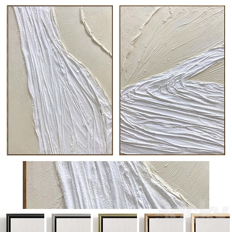 Plaster Two Photo Frame D-620 - Frame - 3D model