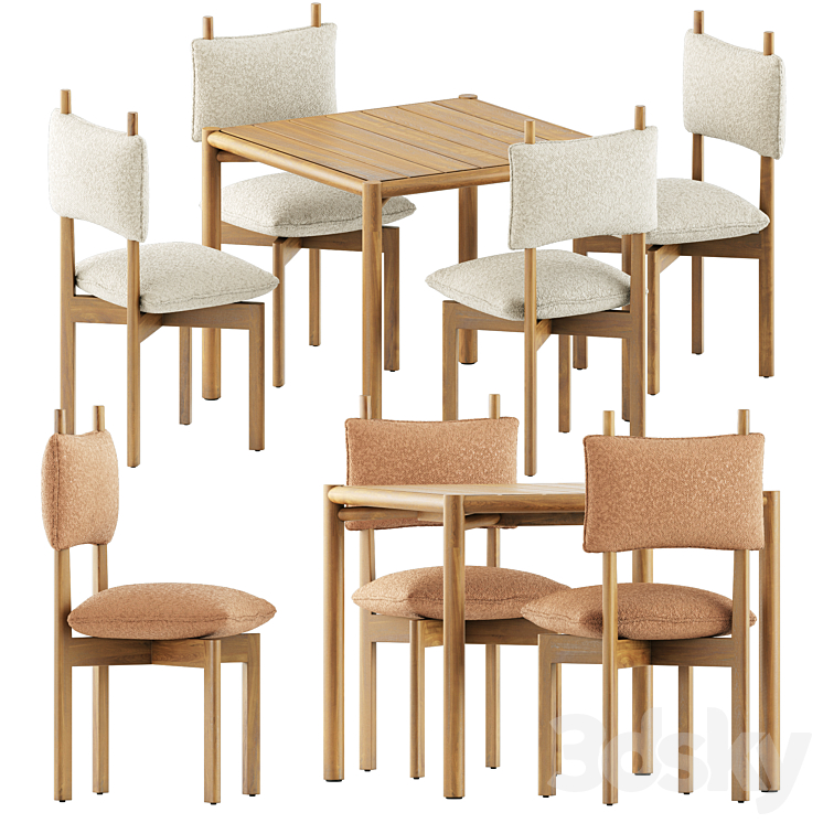 Paf Paf Chair MC25 by Mattiazzi and Kilt Square table by Ethimo - Table ...