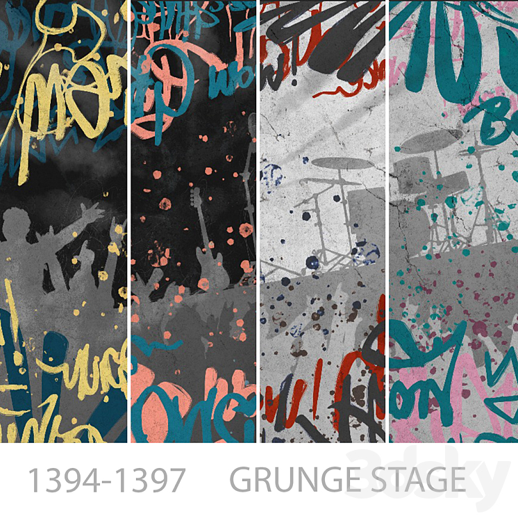 Wallpapers/Grunge stage/Designer wallpaper/Panel/Photo wallpaper/Fresco ...