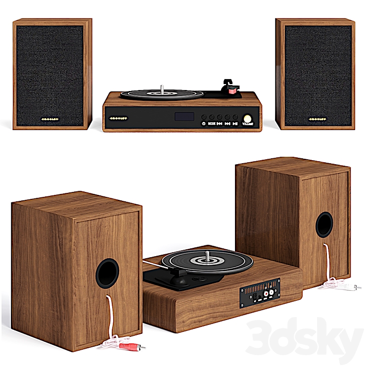 Crosley Alto Turntable Shelf System - Audio tech - 3D model