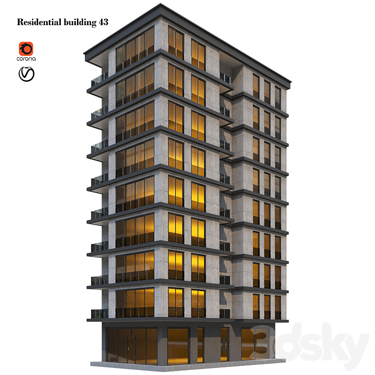 Residential building 43 - Building - 3D model
