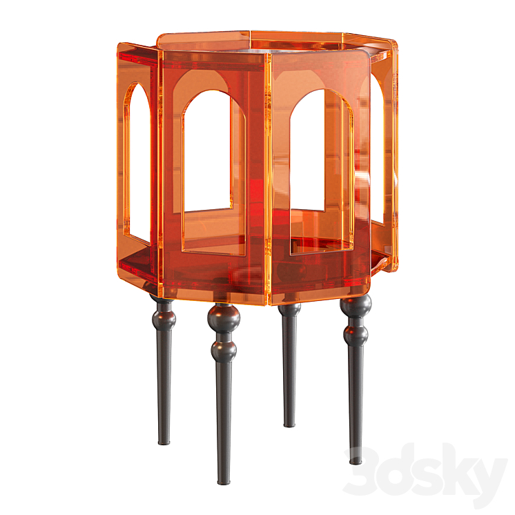 Retro Acrylic Side Table - Table - 3D model