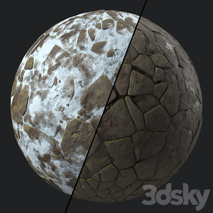 Pavement Materials 102- Muddy And Snow Stone Paving | Sbsar Pbr 4k ...