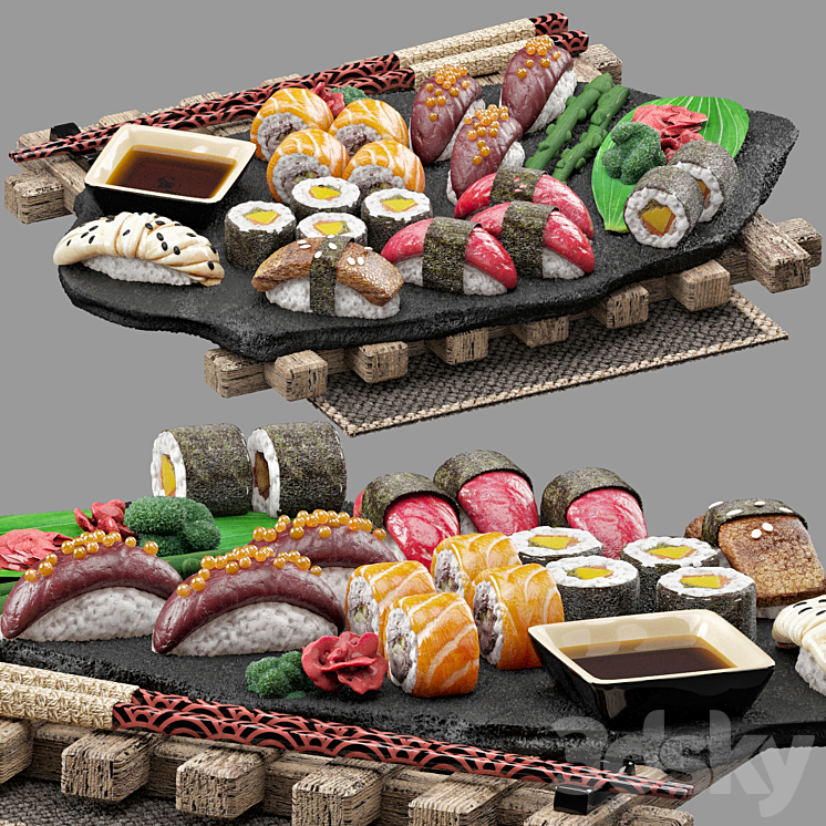 Japanese-style food set2 - Food and drinks - 3D model