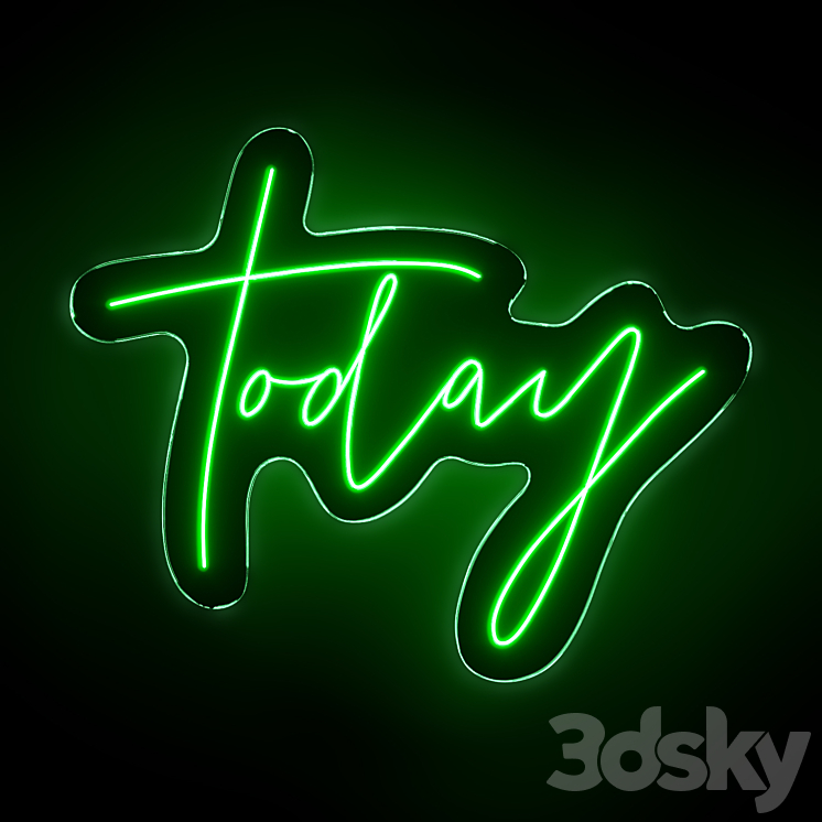 Today Neon Sign - Neon - 3D model