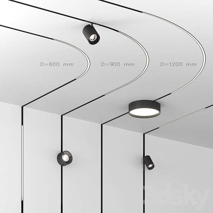Mini Magnetic track system with radius elements - Technical lighting ...