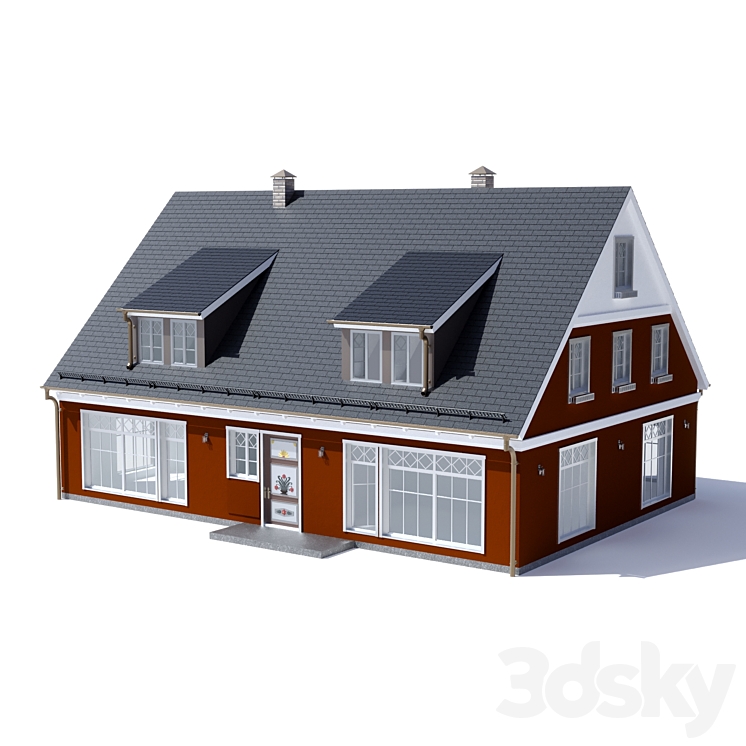 Modern house in German style - Building - 3D model