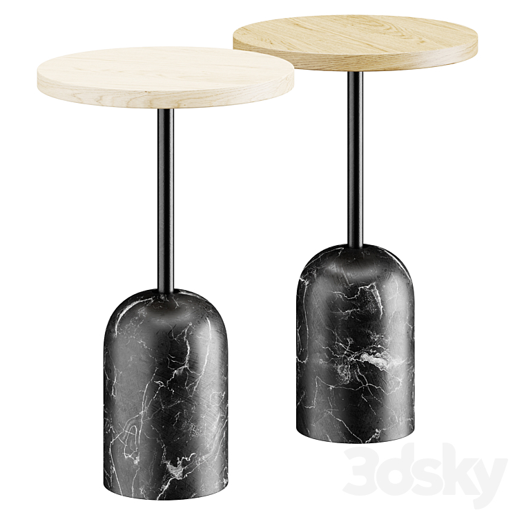Fay Accent Table - Black Marble - Table - 3D model
