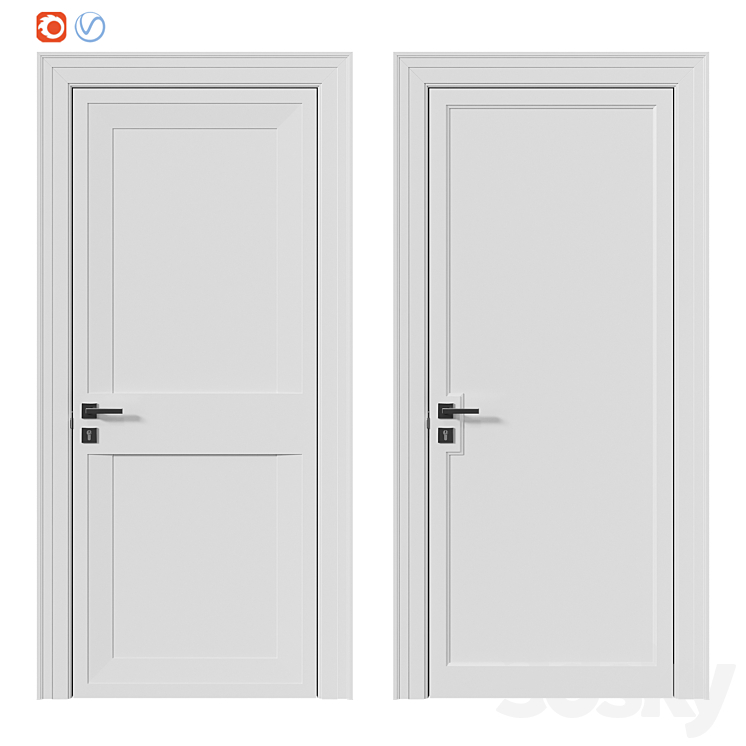 Deco Dorian doors part 1 - Doors - 3D model